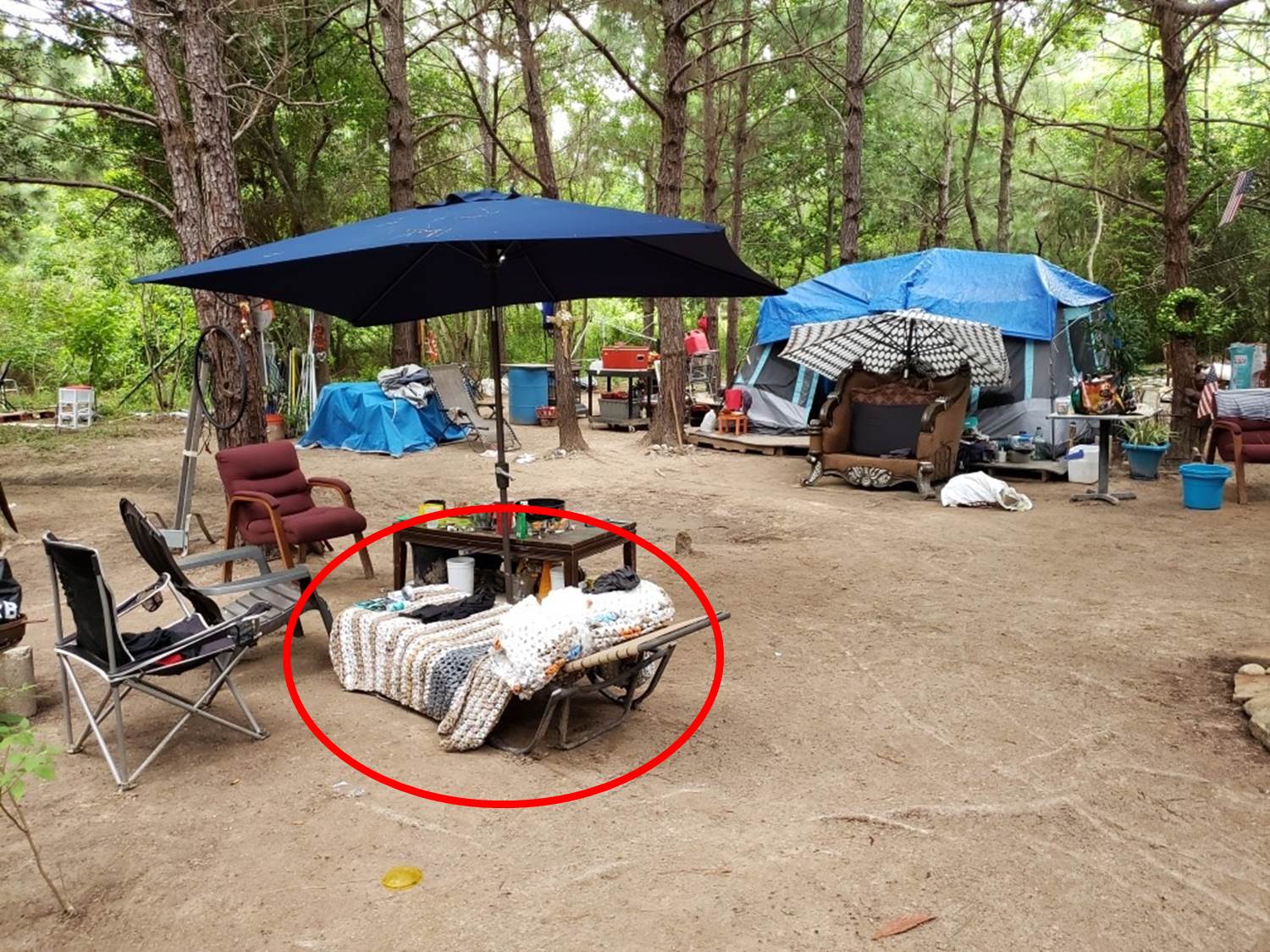 Plarn Mats in Homeless Camp - Harris County